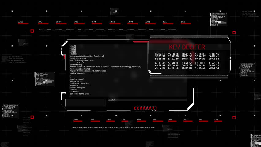 Hacking Process Of Program Code On Computer Screen Stock Footage Video