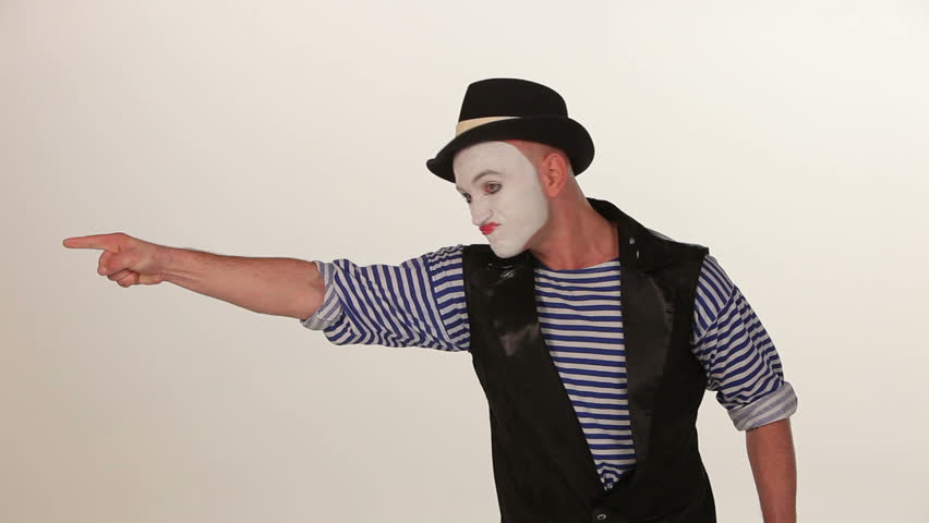 Man Mime Holding A Green Billboard Stock Footage Video 5143322 Shutterstock