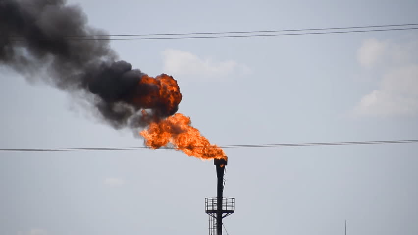 The Smoking Gas Torch. Environmental Stock Footage Video (100% Royalty ...