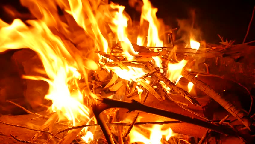 Slow Motion Footage Of A Bonfire In The Countryside Videos de metraje ...