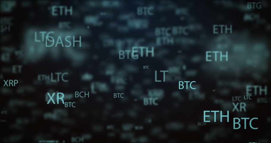 Loopable Cryptocurrency Digital Money Moving Background. 4k Animation ...