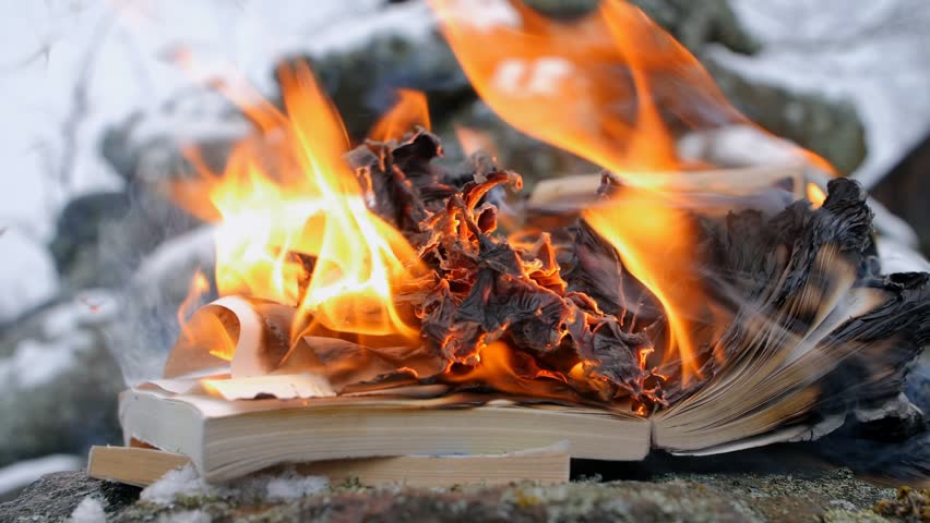 Burning Books On the Background Stock Footage Video (100% Royalty-free ...