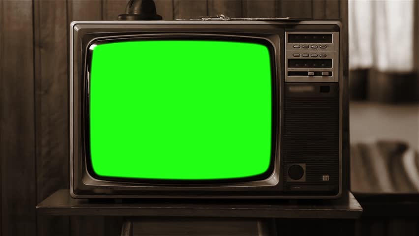 80s Television with Green Screen. Stock Footage Video (100% Royalty ...