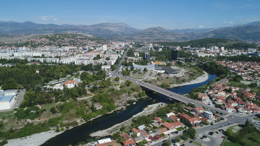 Stock Video Clip of PODGORICA, MONTENEGRO - SEPTEMBER 2017: Wide angle ...