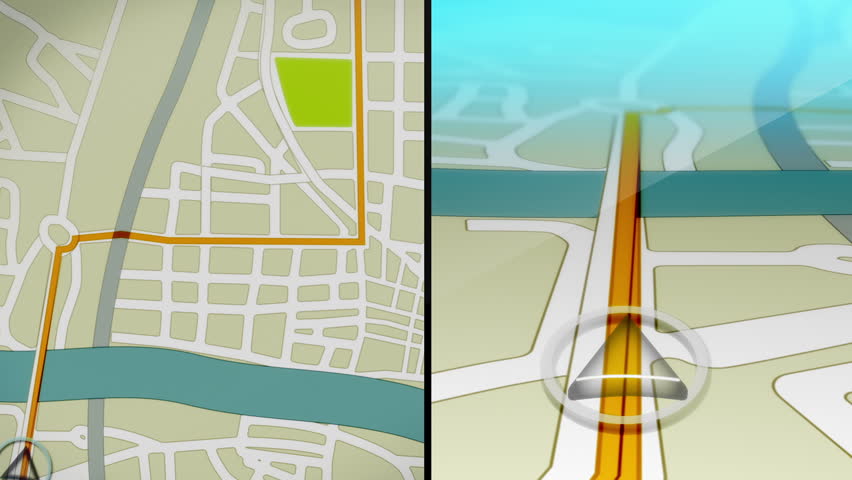 City Map GPS Navigation. Seamless Loop Animation Stock Footage Video ...