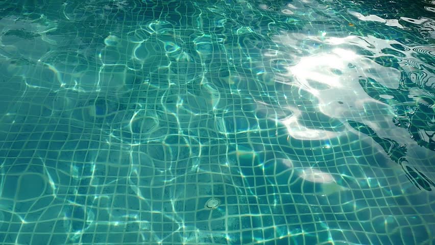 Refraction Of Sunlight In Swimming Pool Water, Sparkles Lens Flare On ...