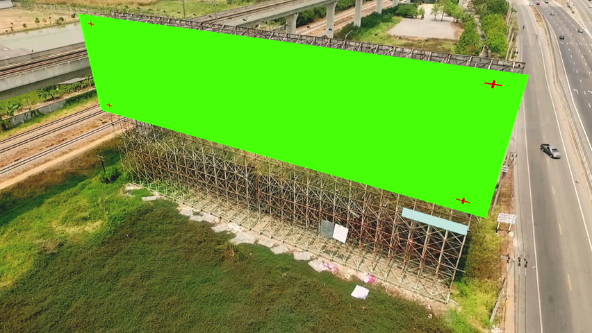 Aerial View of Roadside Billboard stock-videoer (100 % royaltyfri ...