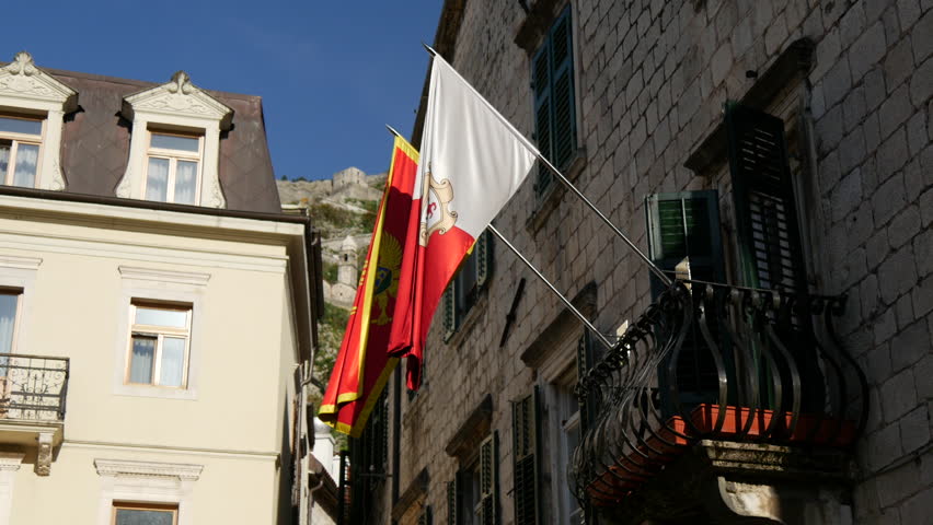 Stock video of flags in the old town kotor | 10104914 | Shutterstock