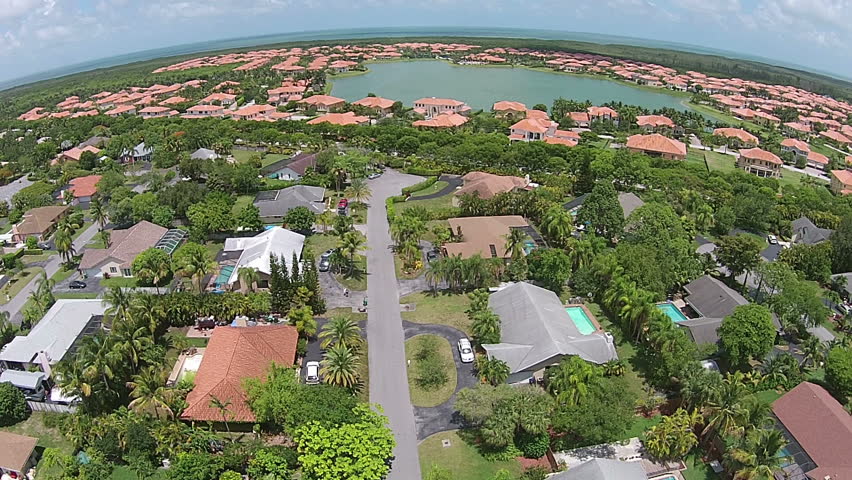 Suburban Homes in Florida Aerial Stock Footage Video (100% Royalty-free ...