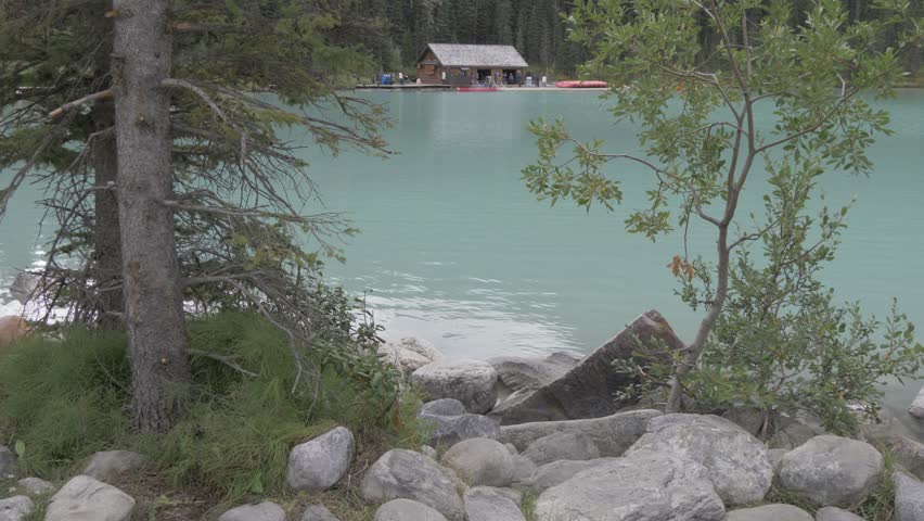Lake and Rock landscape scenic at Banff National Park, Alberta, Canada ...