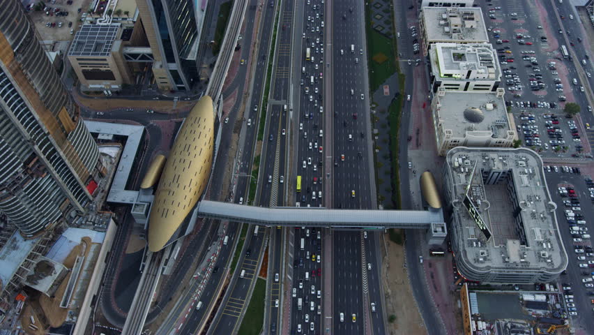 Aerial View Overhead Dubai Junction Stock Footage Video (100% Royalty ...