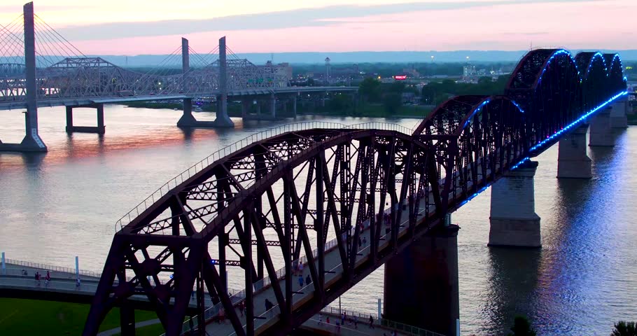Bridge and sunset in Louisville, Kentucky image - Free stock photo ...