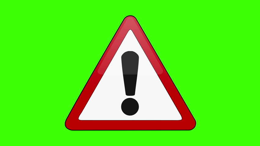 Symbol Warning Universal Green Screen Stock Footage Video (100% Royalty ...