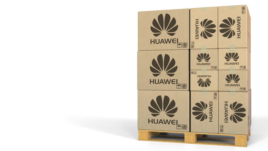 Boxes with Huawei Logo On Stock Footage Video (100% Royalty-free ...