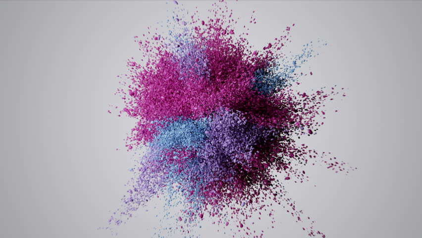 Cg Animation of Color Powder Stock Footage Video (100% Royalty-free ...