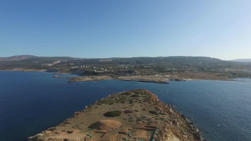 Landscape of the coast with ruins in Cyprus image - Free stock photo ...