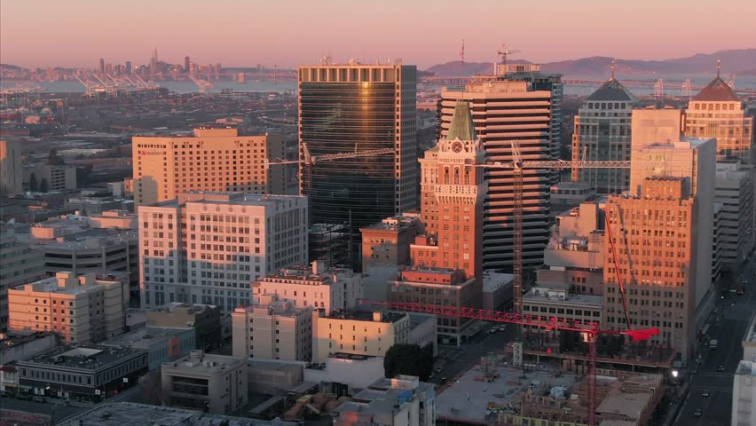 Aerial Shot of Oakland City Stock Footage Video (100% Royalty-free ...