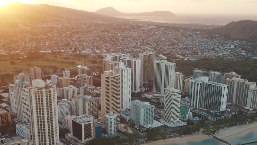 Sunset over the ocean in Honolulu, Hawaii image - Free stock photo ...