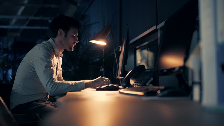 Man Working On Modern Office Stock Footage Video (100% Royalty-free ...
