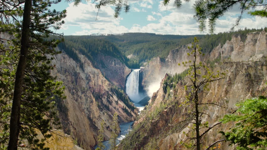 Scenic river landscape at Yellowstone National Park, Wyoming image ...