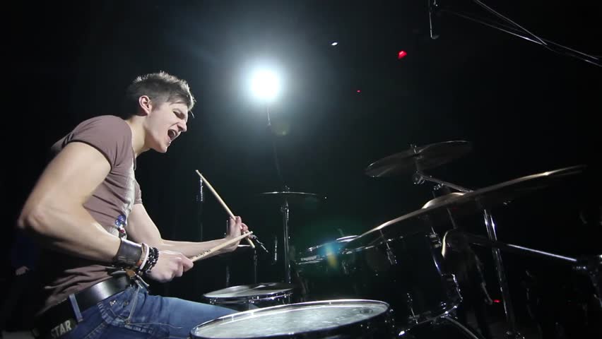 Stock Video Clip of Concert rock band performing on stage with ...