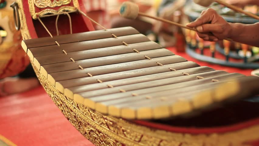 Traditional Wooden Thai Musical Instrument, Stock Footage Video (100% ...