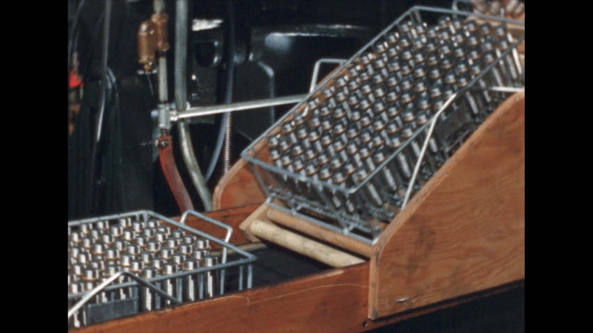 1950s: Racks of Metal Bullet Stock Footage Video (100% Royalty-free ...