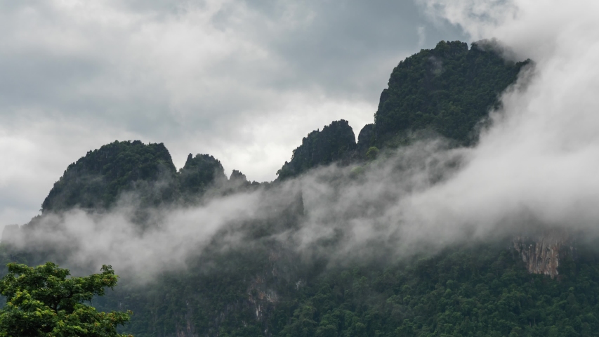 Rock formation in the mist image - Free stock photo - Public Domain ...
