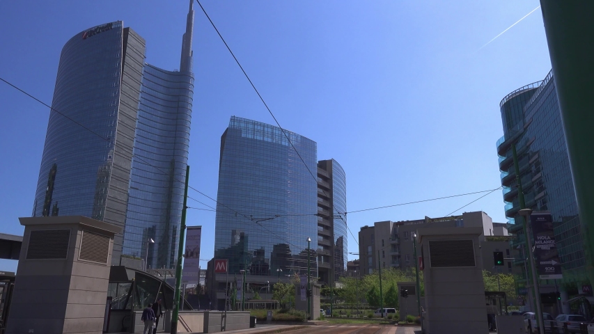 New Center Milan Garibaldi Station Area Stock Video Footage - 4K and HD ...