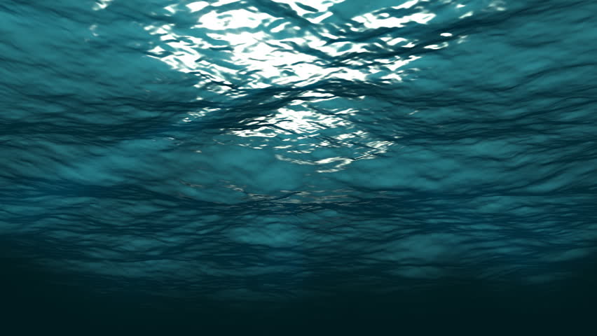 Underwater Marine World With Reflective Blue Water Waves Ocean Sunshine ...