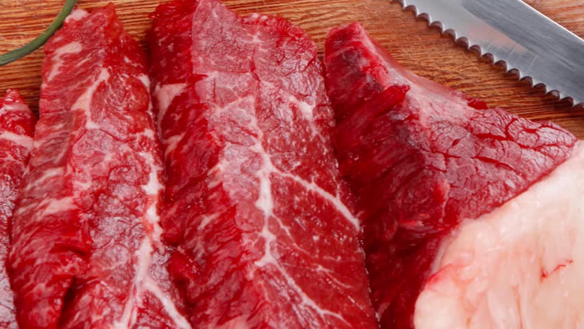Raw Bloody Beef Fillet Steaks On Black Teflon Grill Plate 1920x1080 ...