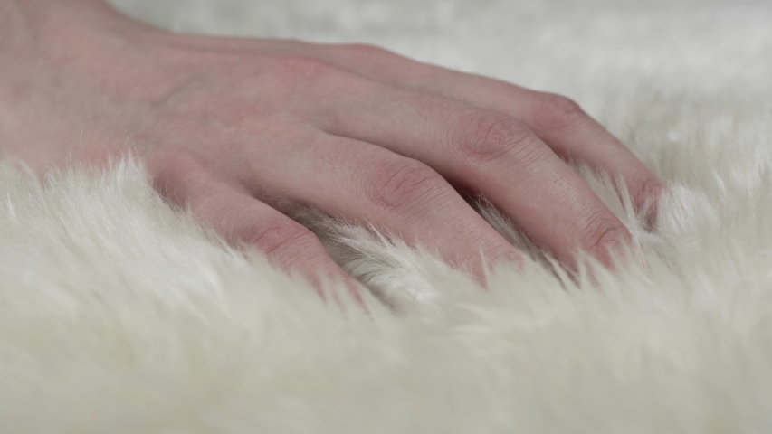 Female Hand Touching Fluffy Texture Stock Footage Video (100% Royalty ...