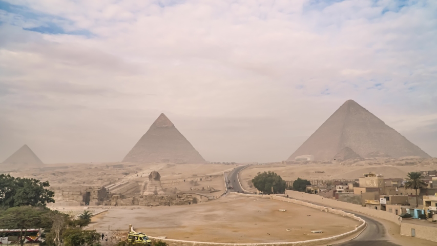 Great Pyramid in the landscape in Giza, Egypt image - Free stock photo ...