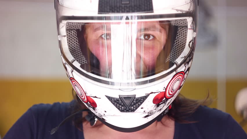 Woman Rider Taking Off Motorcycle Stock Footage Video (100% Royalty ...