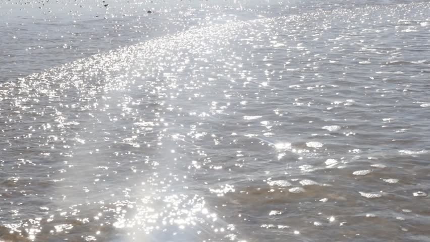 Stock Video Clip of Beautiful ocean sparkling water surface and waves ...
