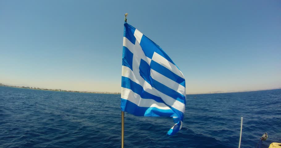 Greek Flag Waving Over Greek Stock Footage Video (100% Royalty-free ...
