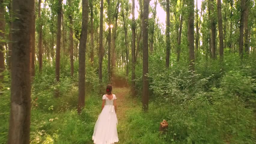 Stock video of beautiful bride fairy tale princess running | 11129144 ...