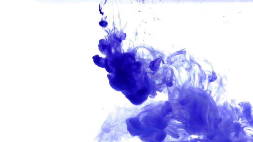 Blue Ink Drop In Water On A White Background For Effects. 3d Render ...