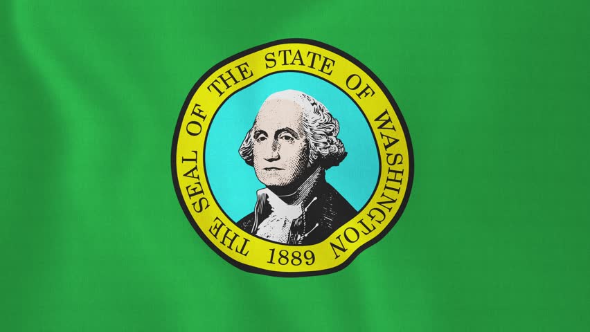 [loopable] Washington Flag. Flag of Stock Footage Video (100% Royalty ...
