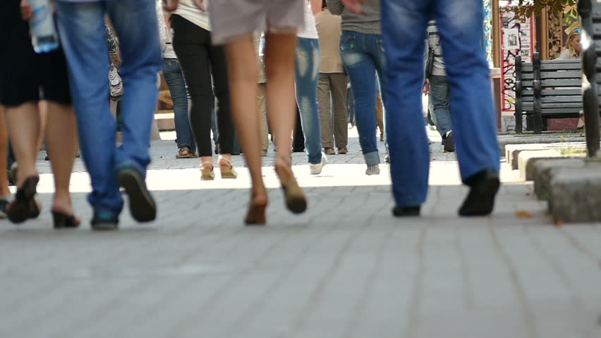 People Walking , Feet And Legs Of Big City Street Stock Footage Video ...