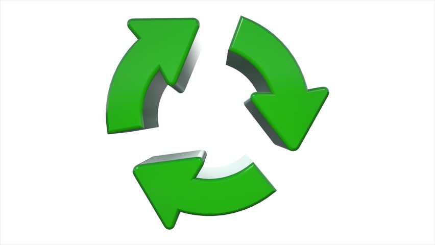 Stock video of green spinning recycle recycling symbol logo | 11348054 ...