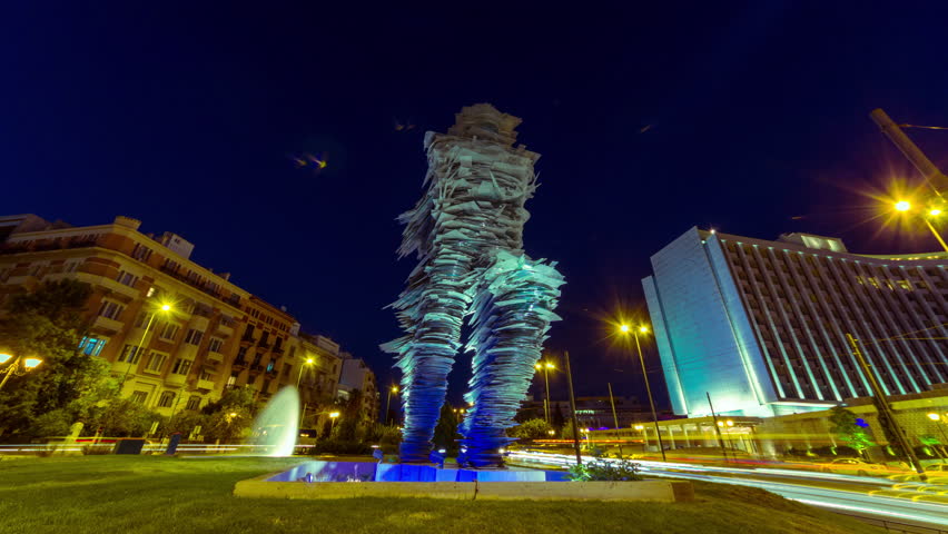 August 2015 Athens,Greece.4K 30p Night Timelapse Of The Runner ...