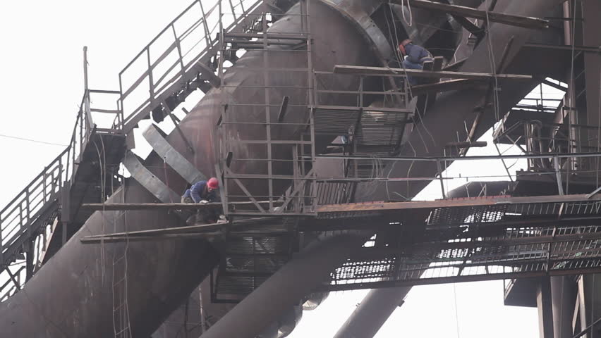 Inner Mongolia, China - December 2010: Huge Industrial Pipes Above A ...