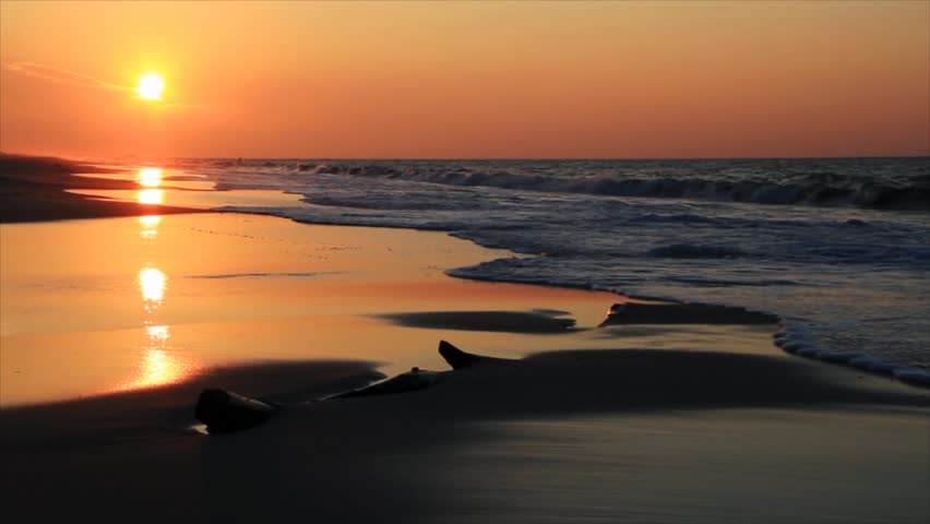 Beautiful Sunset At The Beach, Amazing Colors, Light Beam Shining ...