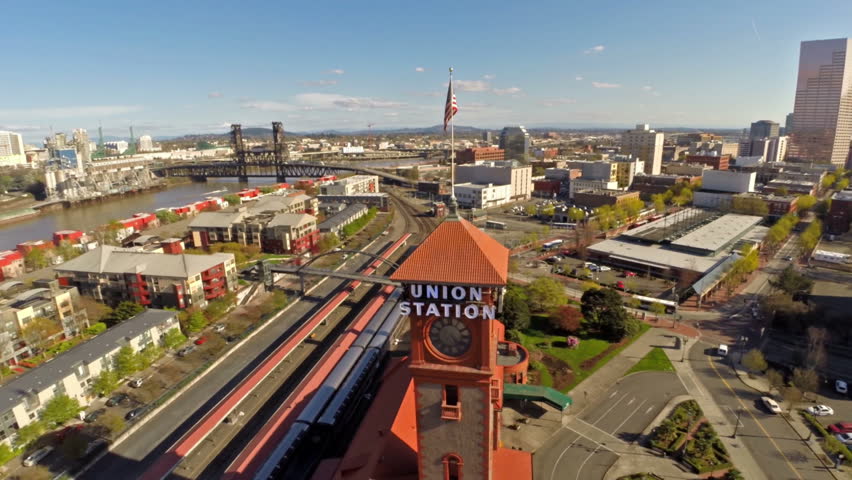 Aerial Video in Portland, Oregon. Stock Footage Video (100% Royalty ...