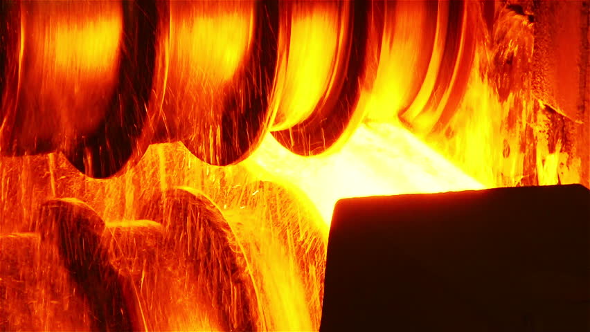 Sparks Of Molten Metal During The Process Of Smelting Iron Stock ...