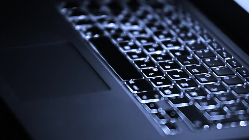 Hacker Close Up Typing On Keyboard With Tapping Sound Stock Footage ...