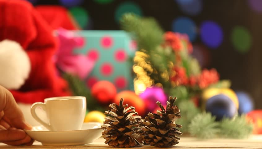 Stock Video Clip of Male hand with cup of tea on | Shutterstock