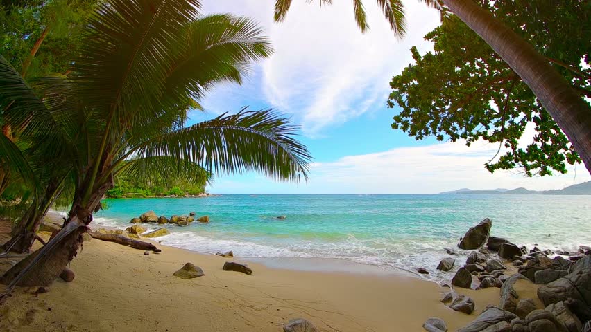 UHD Video - Tropical Beach Without People. Thailand. Hua Beach Stock ...