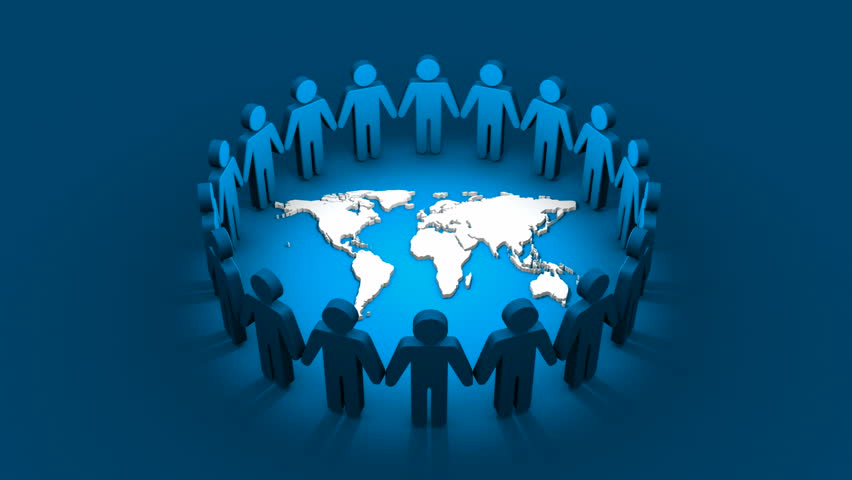 Earth In People's Hands- Human Circle Around The Globe Stock Footage ...